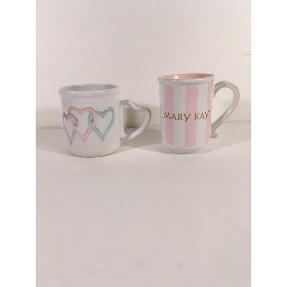 Mary Kay | Dining | Two Mary Kay Mugs Cup Classic Pink White Stripe ...